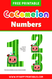 Free Printable Cocomelon Numbers - My Happy Printables