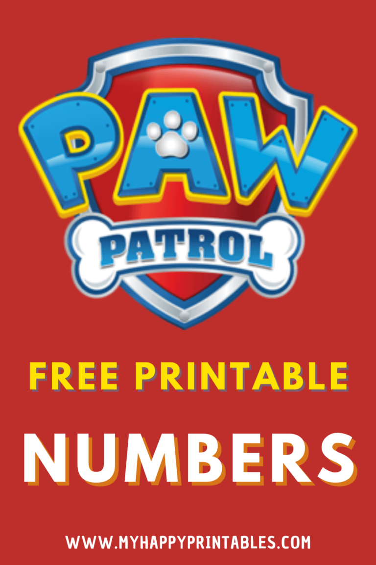 Free Printable Paw Patrol numbers - My Happy Printables