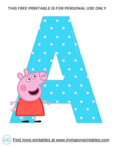 Free Printable Peppa pig Alphabet - My Happy Printables