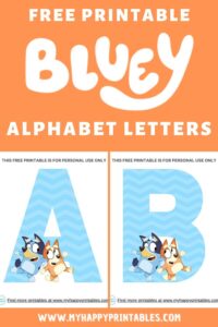 Free Printable Bluey alphabet letters - My Happy Printables