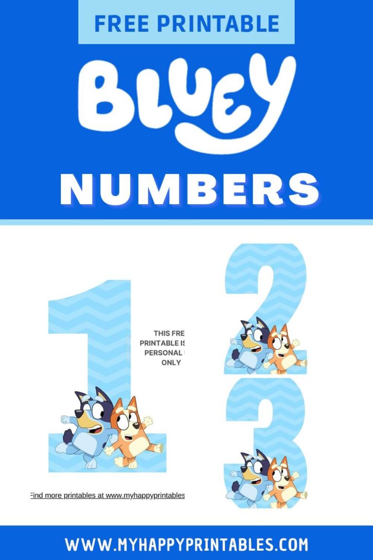 Free Printable Bluey Numbers - My Happy Printables