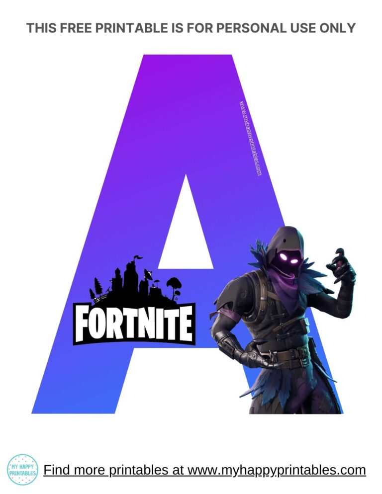 Free Printable Fortnite Alphabet - My Happy Printables