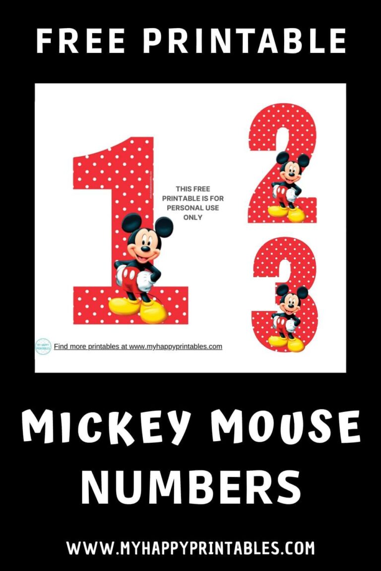 Free Printable Mickey Mouse Numbers - My Happy Printables
