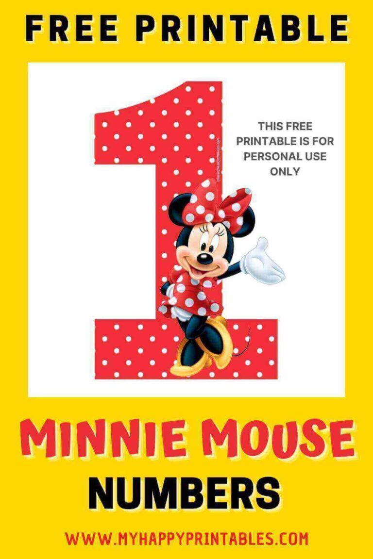 Free Printable Minnie Mouse Numbers 1 - My Happy Printables