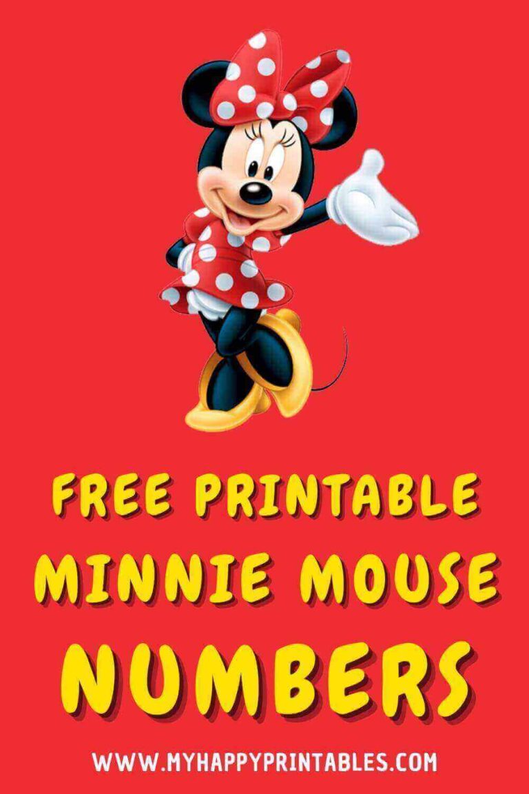 Free Printable Minnie Mouse Numbers 1 - My Happy Printables