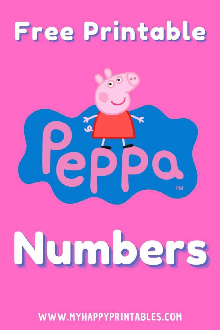 Free printable Peppa pig numbers - My Happy Printables