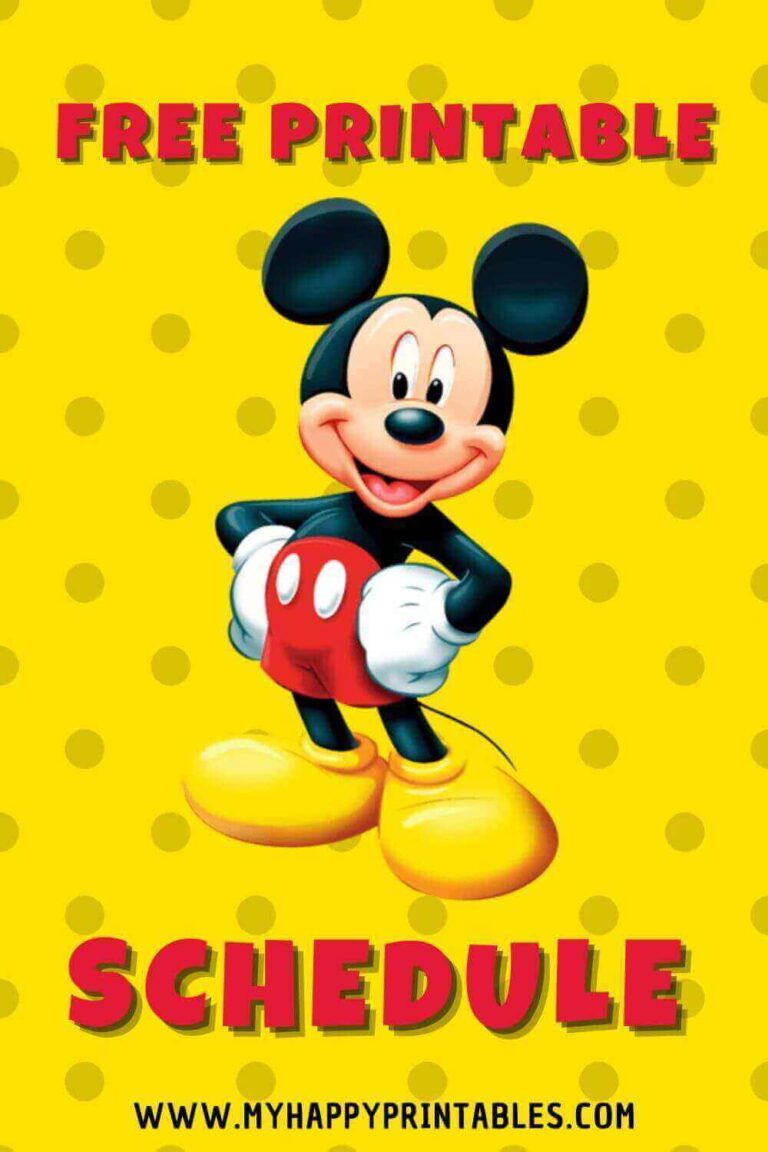 Free printable Mickey Mouse Schedule - My Happy Printables