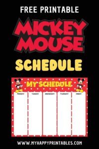 Free printable Mickey Mouse Schedule - My Happy Printables