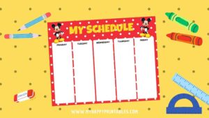 Free printable Mickey Mouse Schedule - My Happy Printables