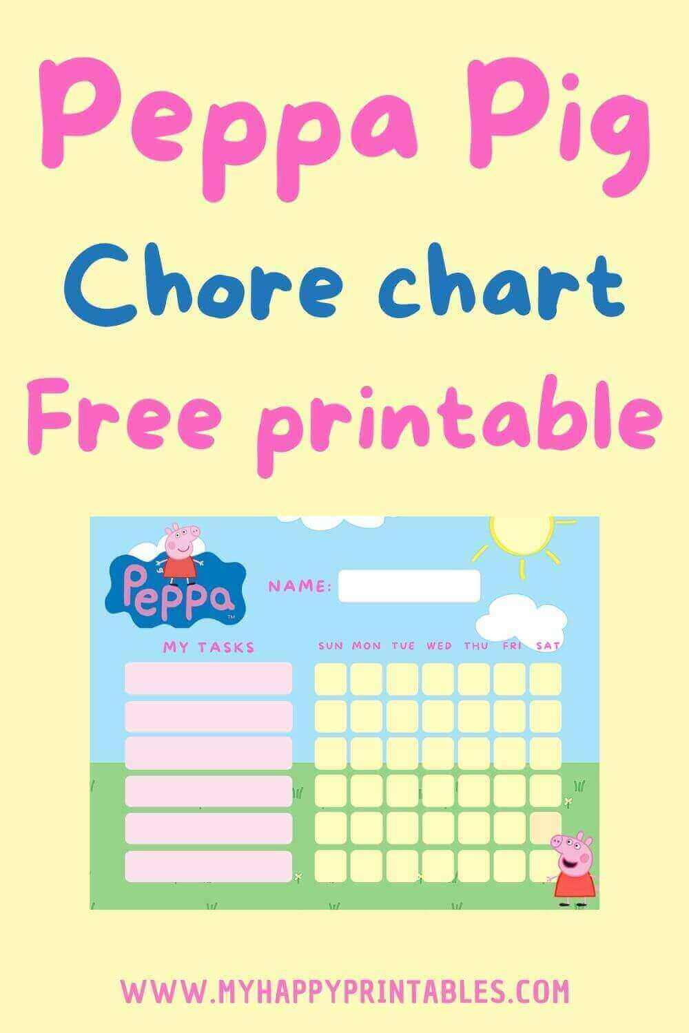 Free printable Peppa Pig Chore Chart - My Happy Printables
