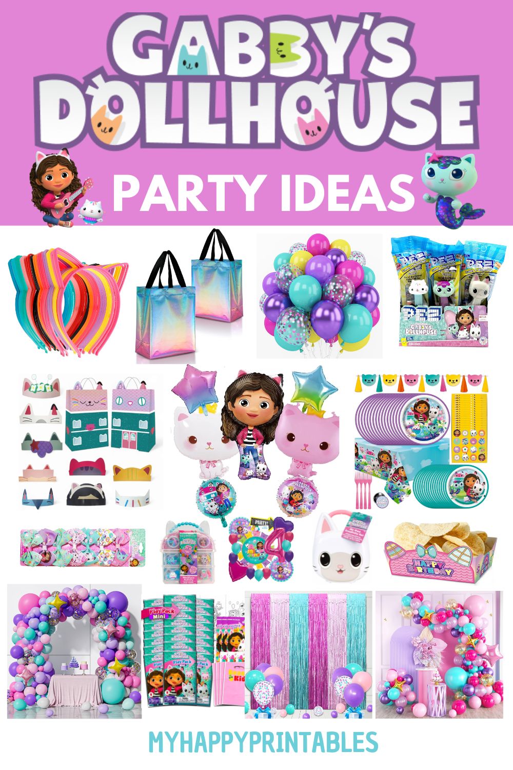Gabby's dollhouse party ideas - My Happy Printables